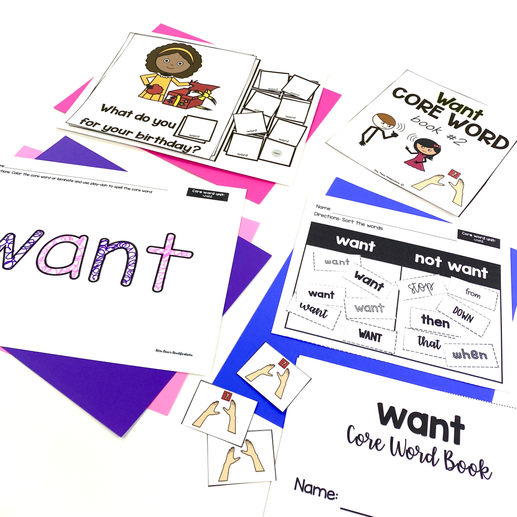 Core Vocabulary for AAC Users - Mrs. Moe's Modifications