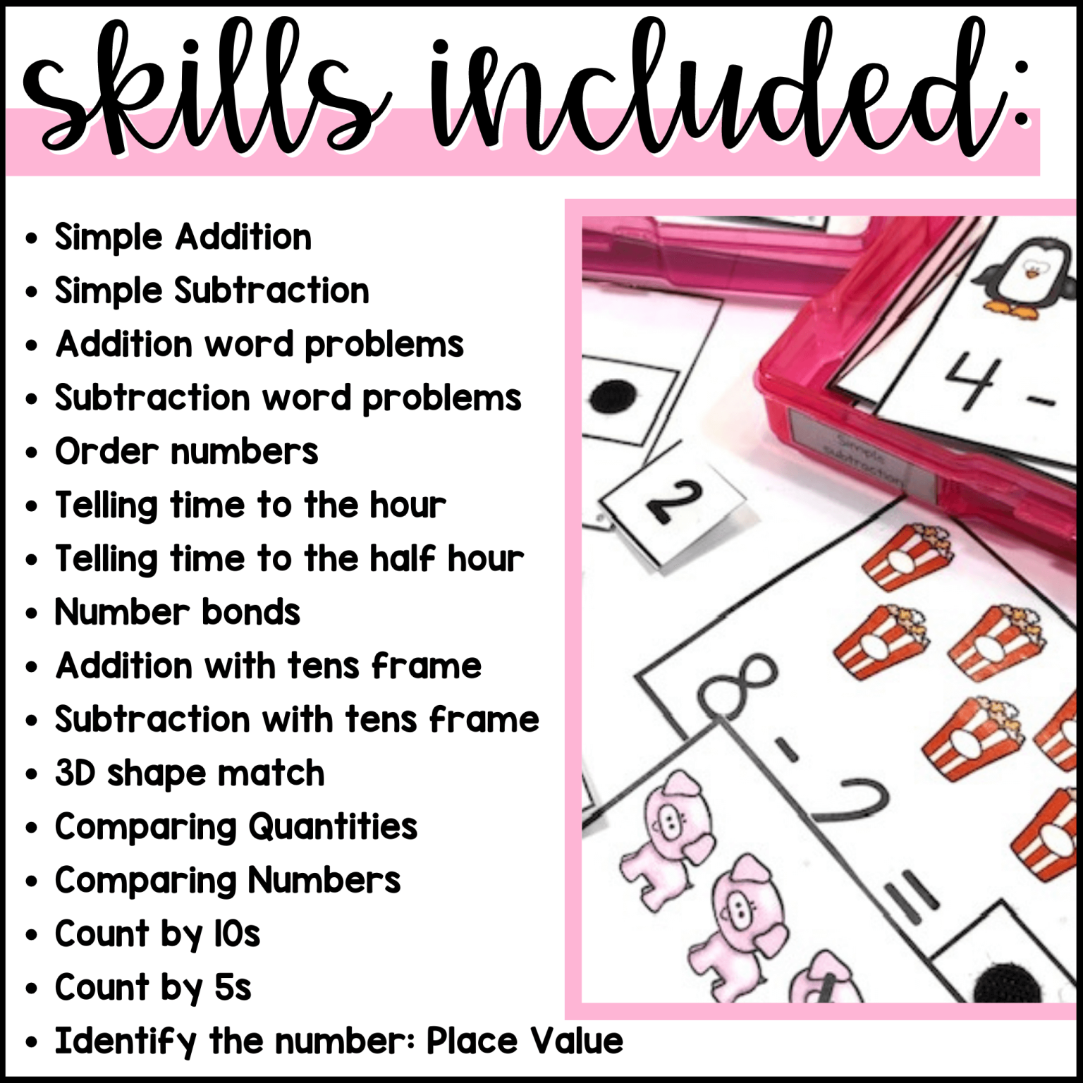 Math task boxes {set one} - Mrs. Moe's Modifications