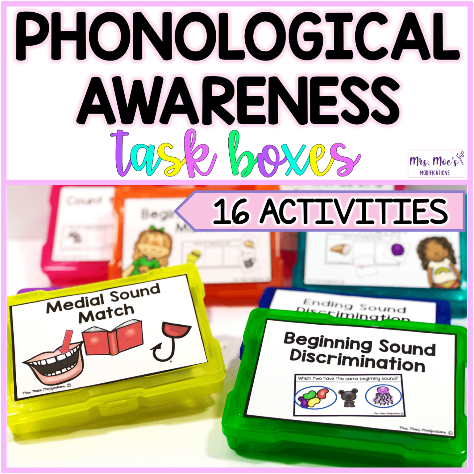 Phonological Awareness Task Boxes Bundle - Mrs. Moe's Modifications
