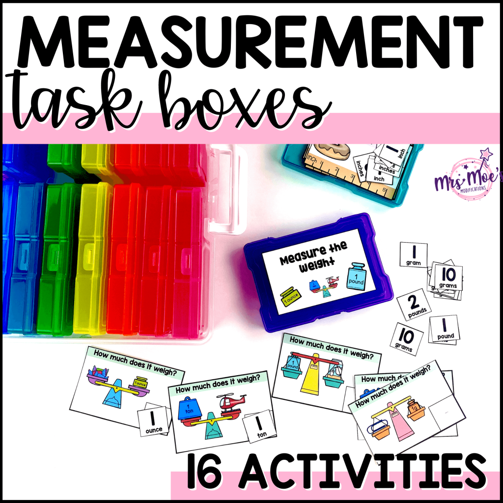 Measurement Task Boxes - Mrs. Moe's Modifications