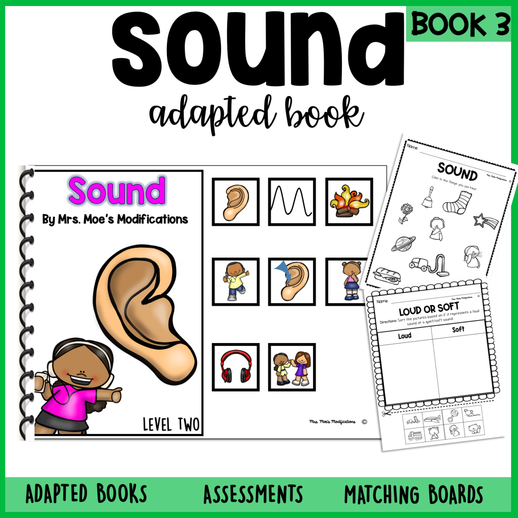 Sound Adapted Book {The 5 Senses Book 3} - Mrs. Moe's Modifications