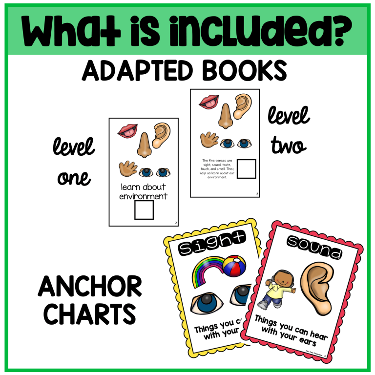 The 5 Senses Adapted Book {Book 1} - Mrs. Moe's Modifications