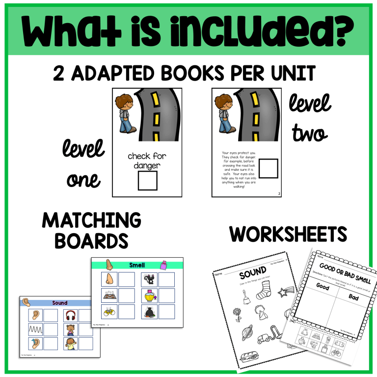 5 Senses Adapted Book BUNDLE - Mrs. Moe's Modifications