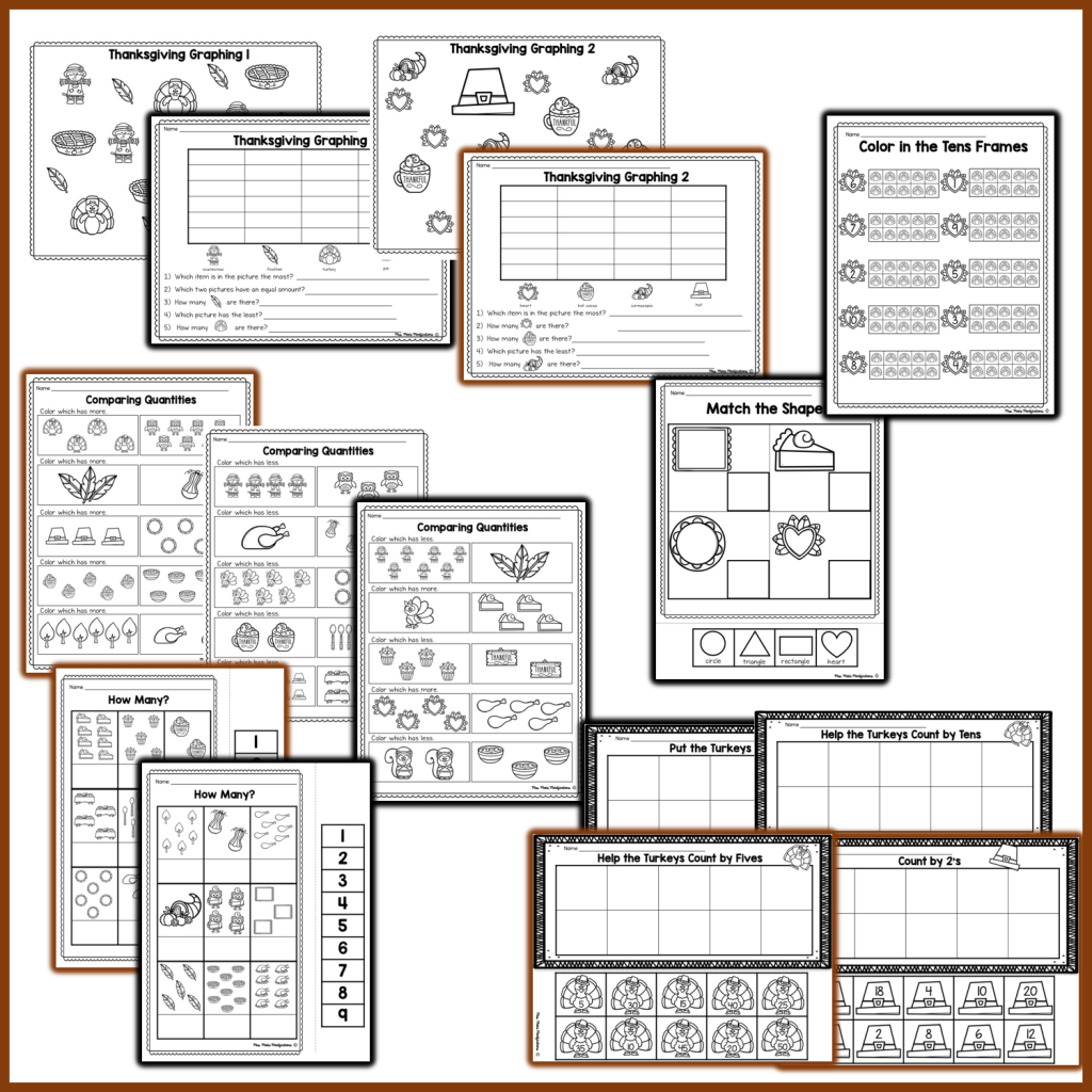 Thanksgiving Math Worksheets- NO PREP - Mrs. Moe's Modifications