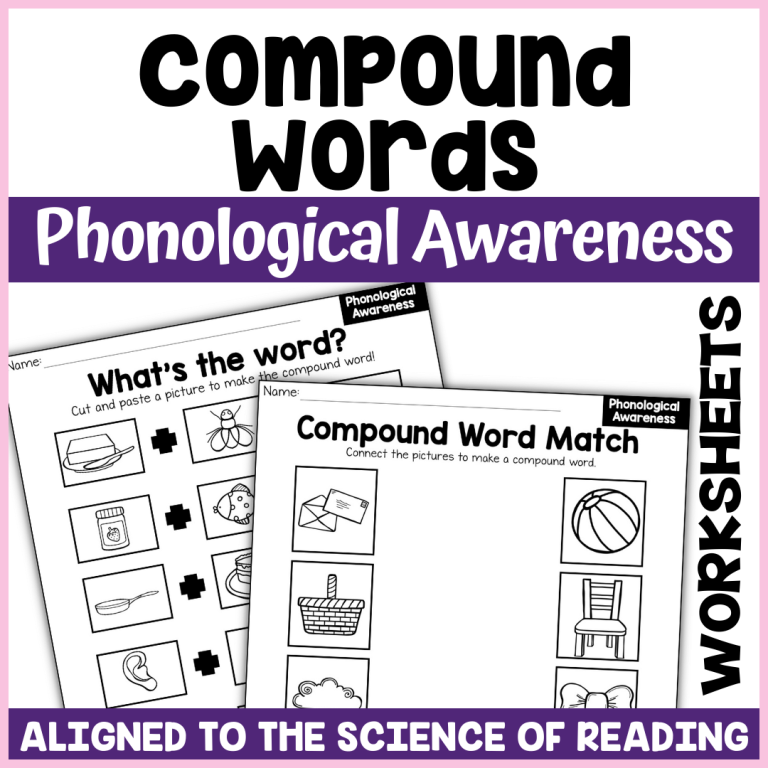 Compound Words: Phonological Awareness Worksheets - Mrs. Moe's ...