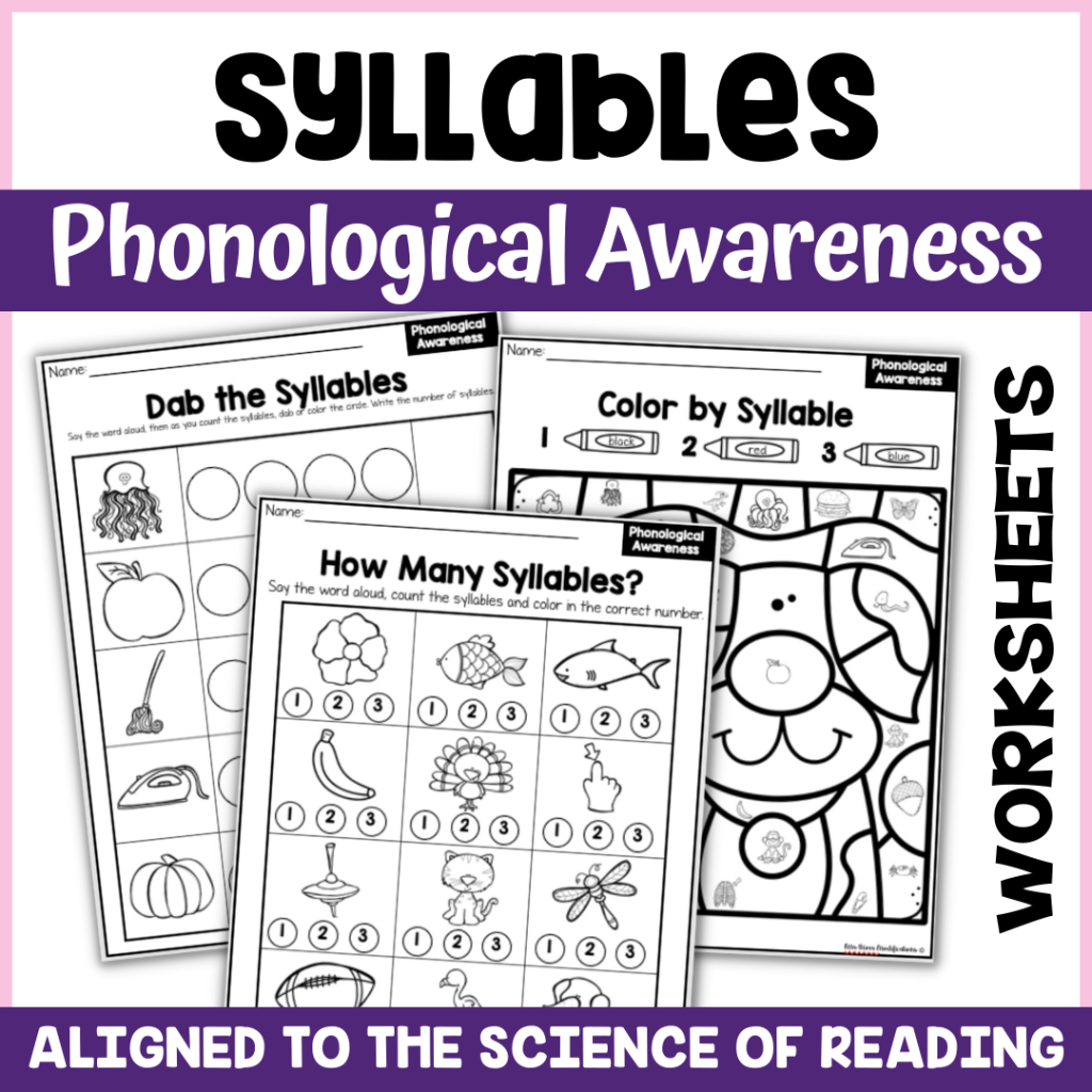 Phonological Awareness Worksheet Bundle - Mrs. Moe's Modifications