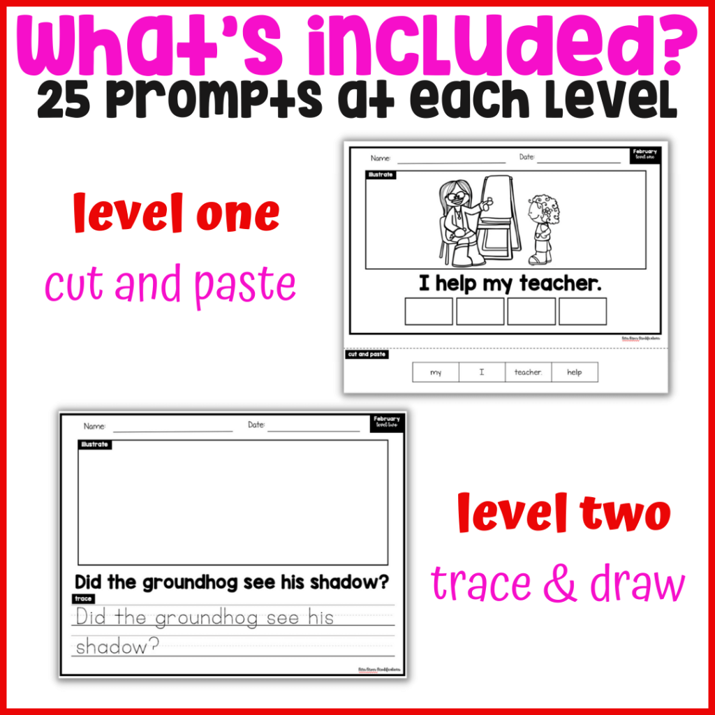 February Differentiated Writing Notebook - Mrs. Moe's Modifications
