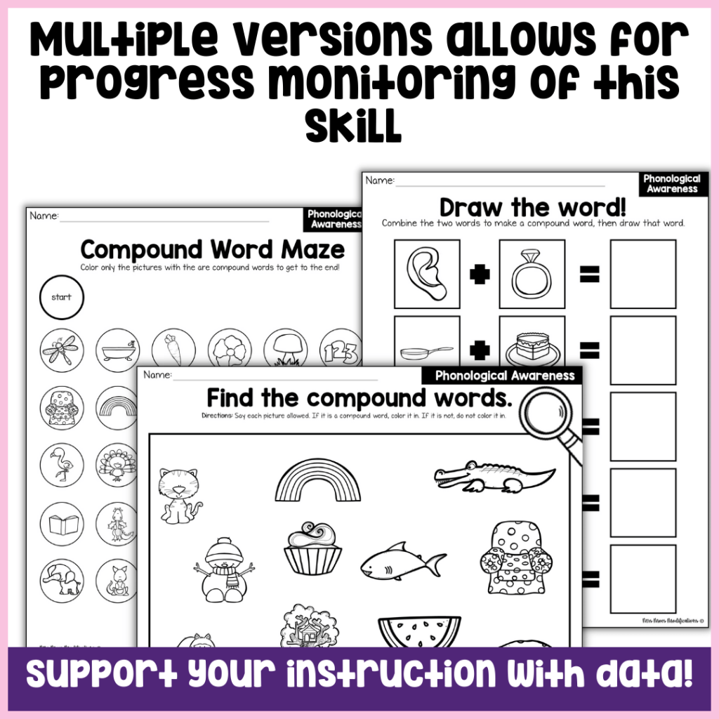 Compound Words: Phonological Awareness Worksheets - Mrs. Moe's ...