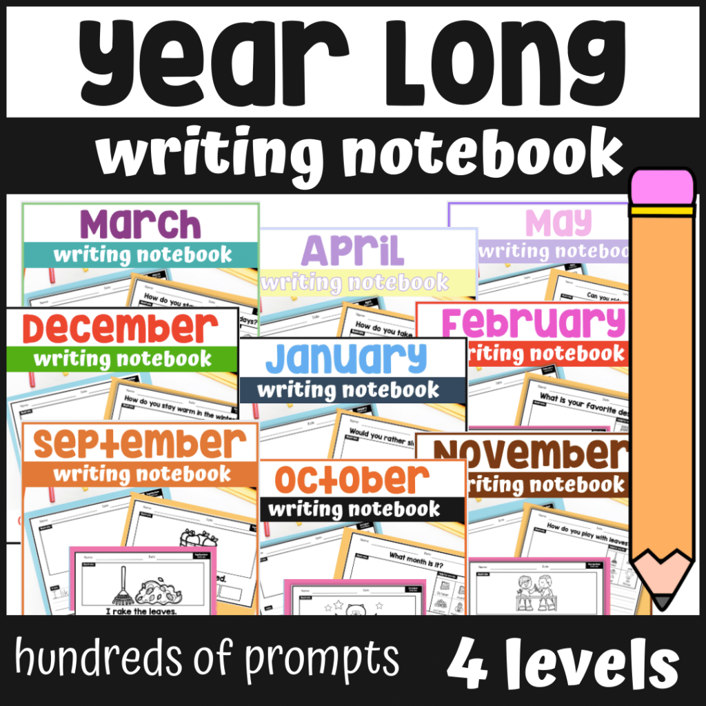 Year Long Differentiated Writing Notebook Bundle - Mrs. Moe's Modifications