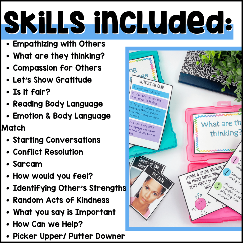 Social Awareness: Social Emotional Learning Task Boxes - Mrs. Moe's ...