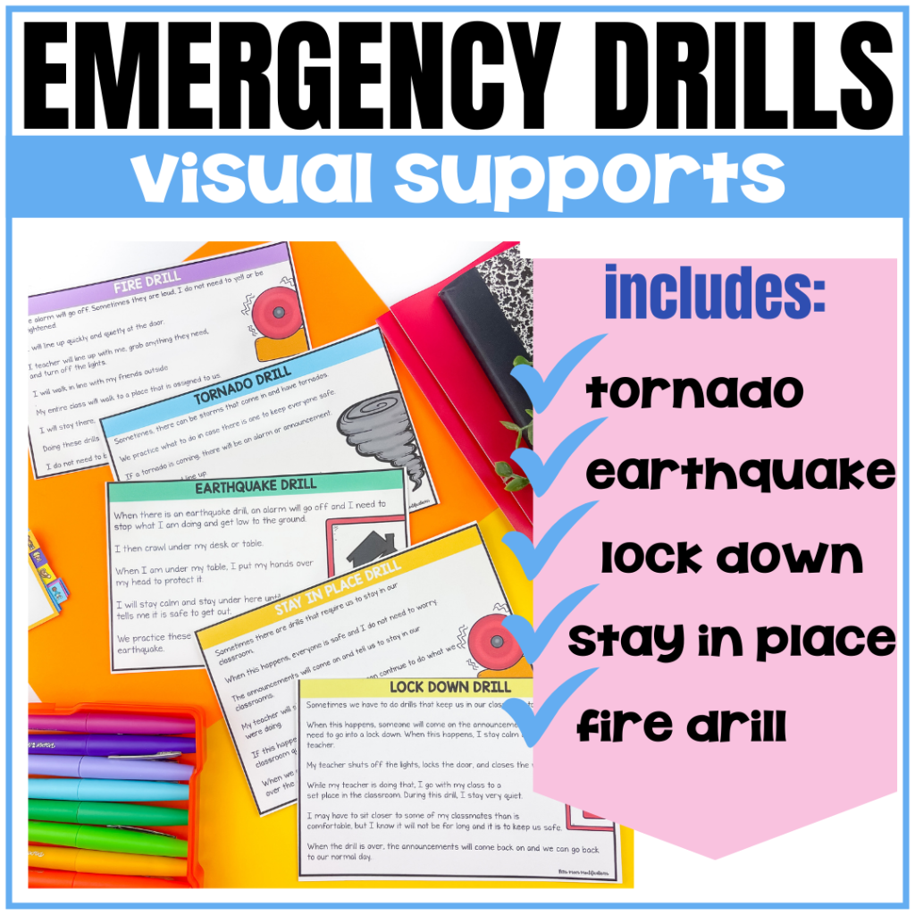School Emergency Drills: School Safety Visual Supports - Mrs. Moe's ...
