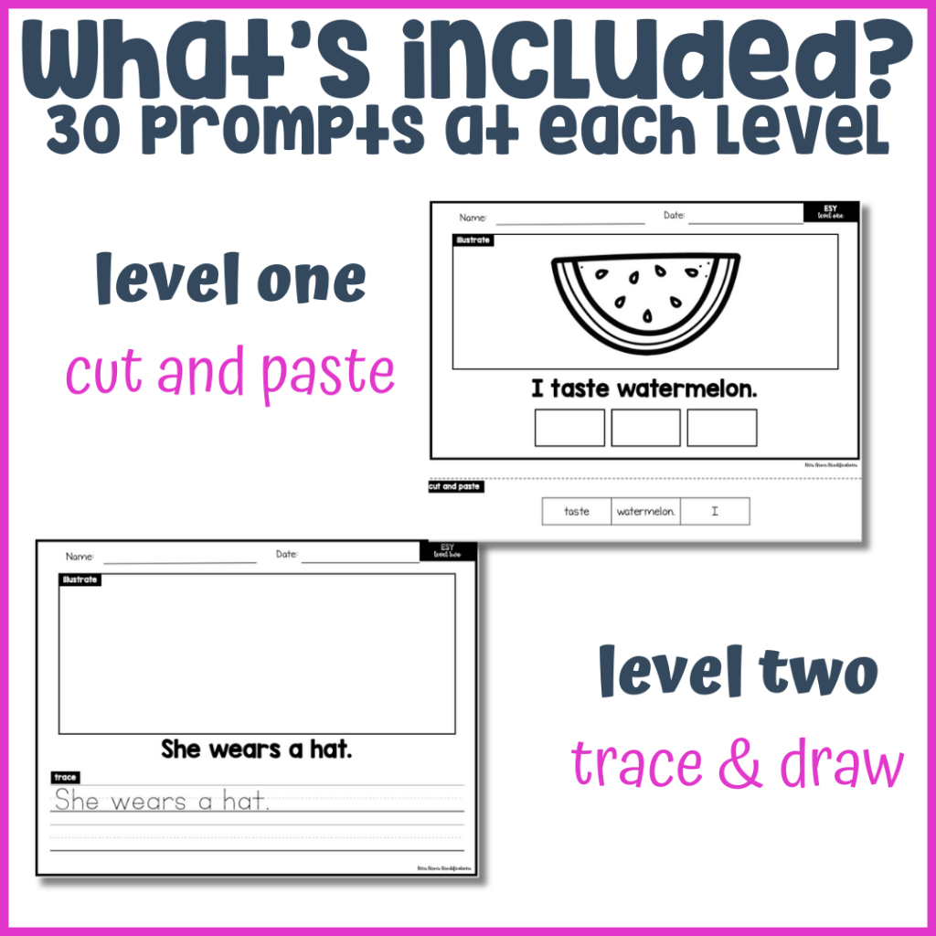 Extended School Year (ESY) Differentiated Writing Notebook - Mrs. Moe's ...