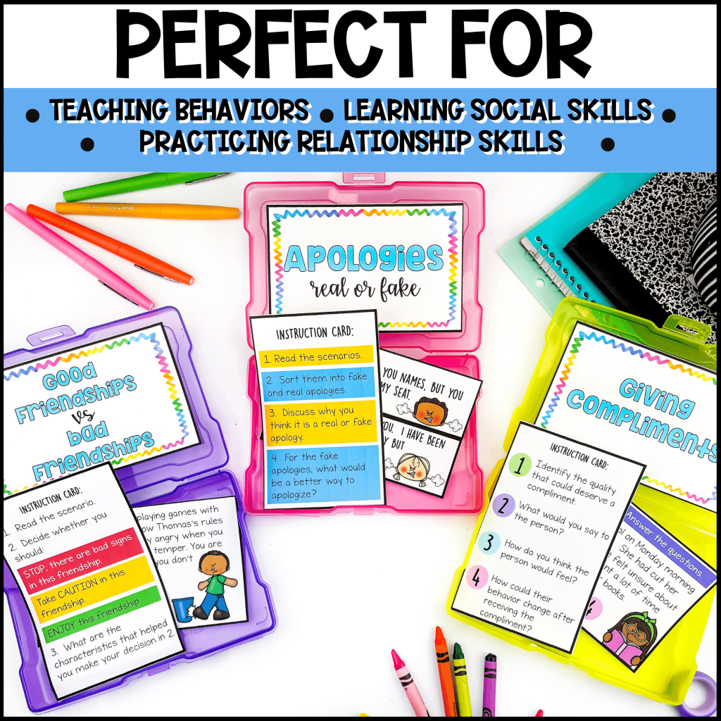 Relationship Skills: Social Emotional Learning Task Boxes - Mrs. Moe's ...