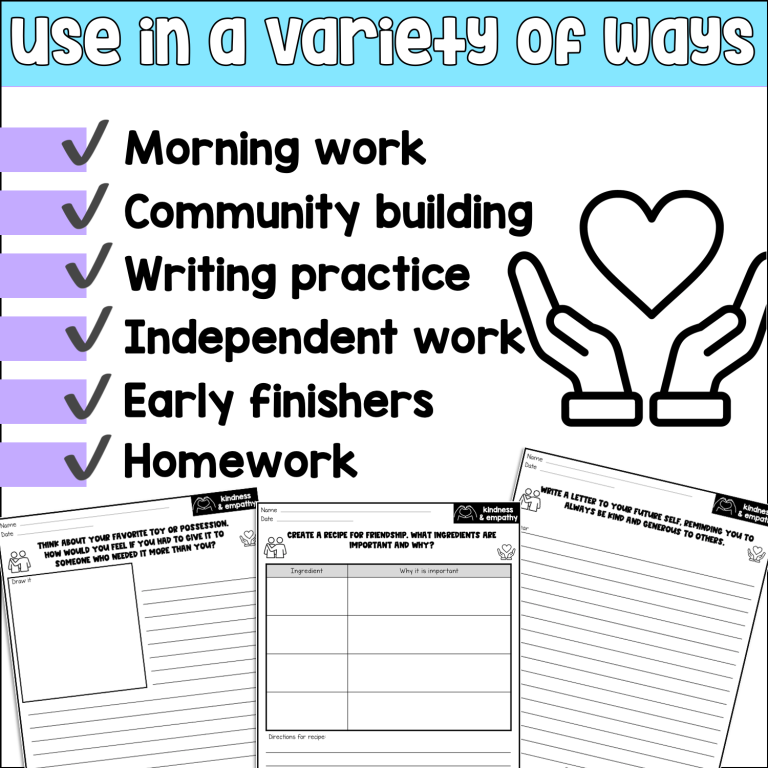 Kindness and Empathy Writing Prompts: Character Education - Mrs. Moe's ...