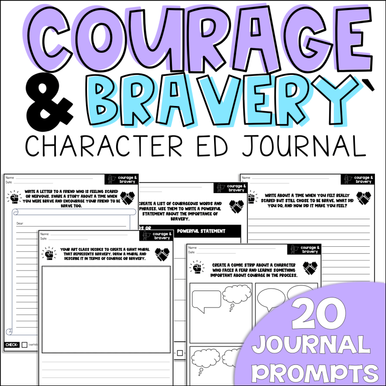 Courage and Bravery Writing Prompts: Character Education - Mrs. Moe's ...