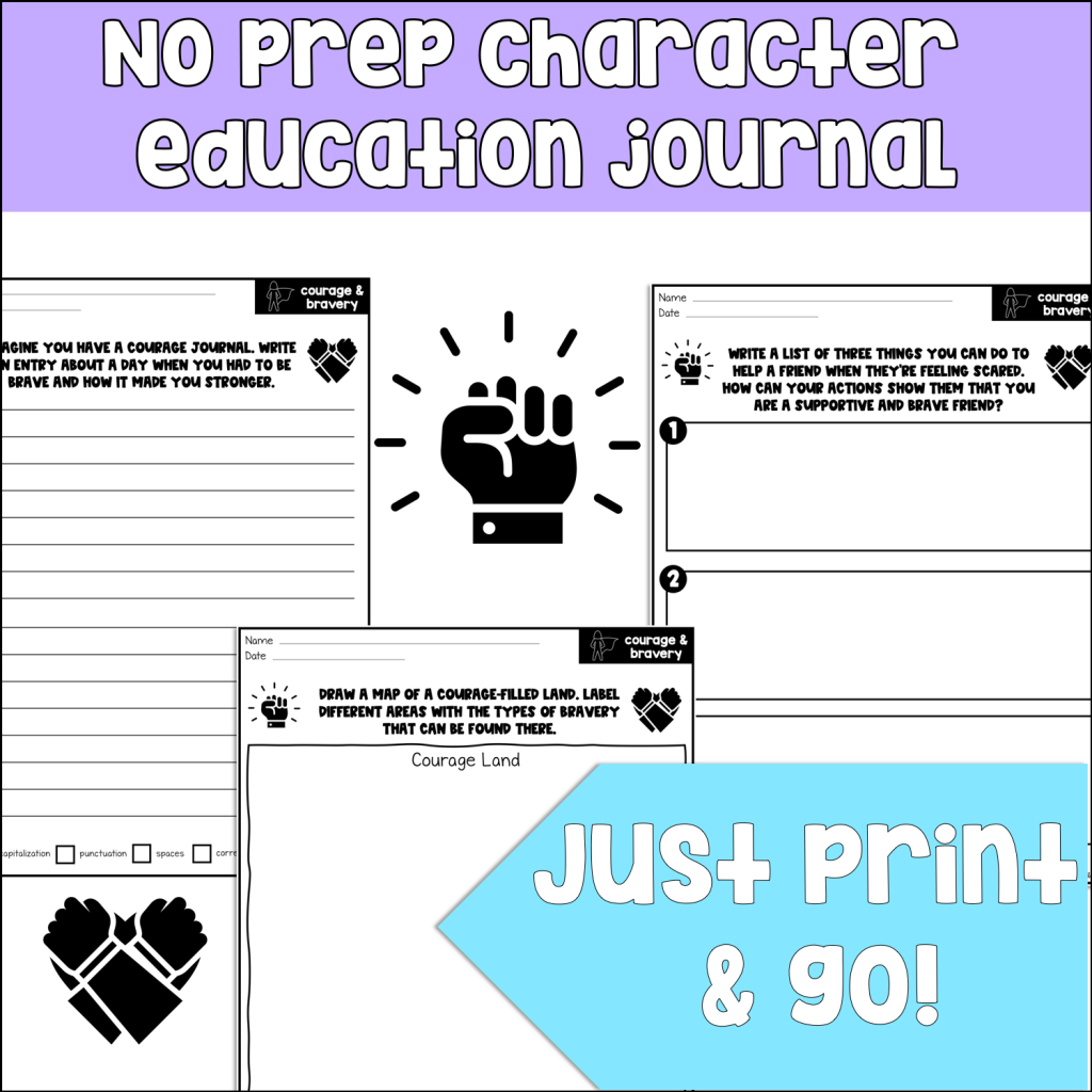 Courage and Bravery Writing Prompts: Character Education - Mrs. Moe's ...