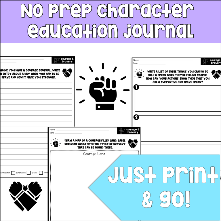 Courage and Bravery Writing Prompts: Character Education - Mrs. Moe's ...