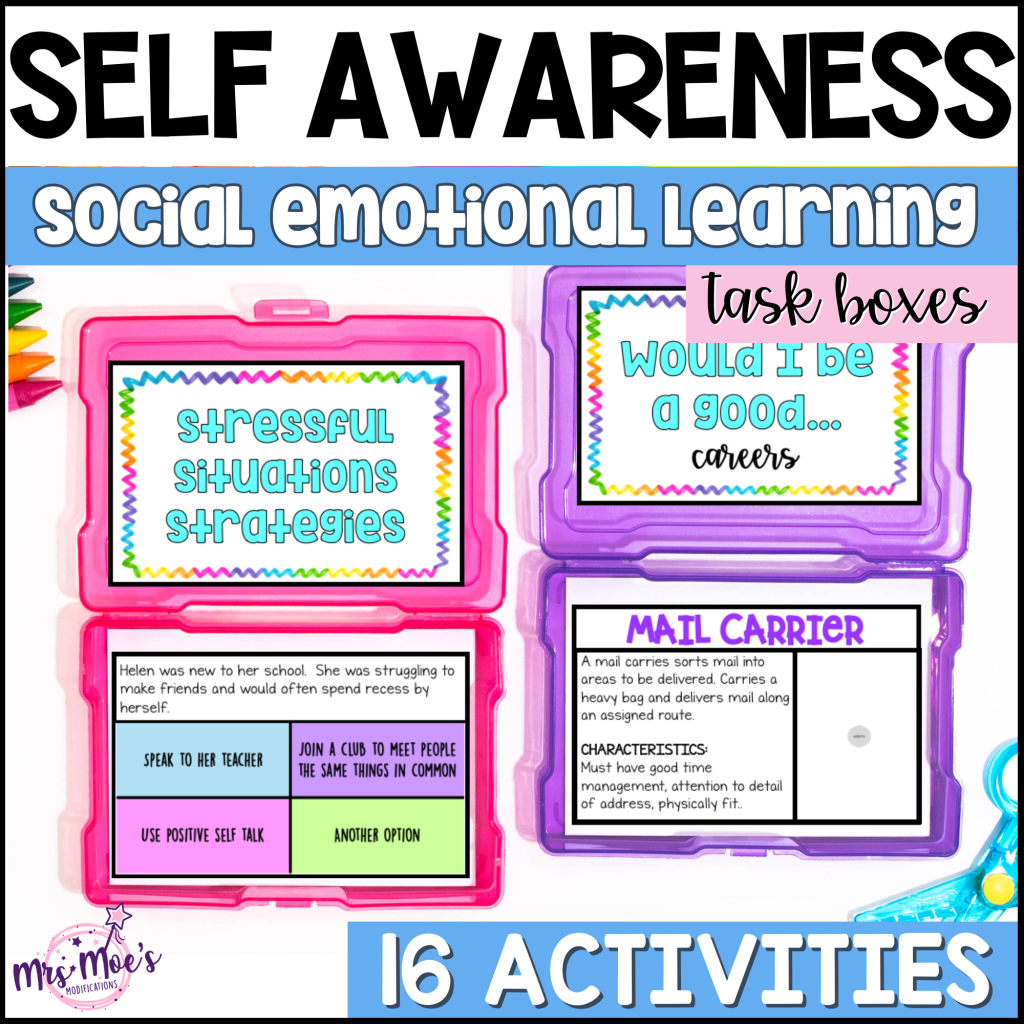 Self Awareness: Social Emotional Learning Task Boxes - Mrs. Moe's ...