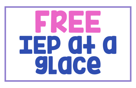 Free Editable IEP at a Glance - Mrs. Moe's Modifications